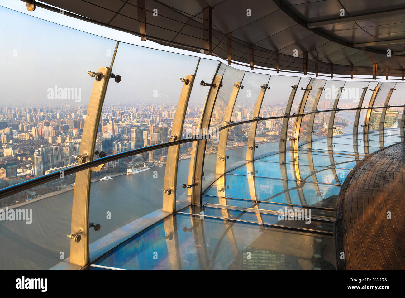 transparent terrace with panorama of shanghai Stock Photo - Alamy