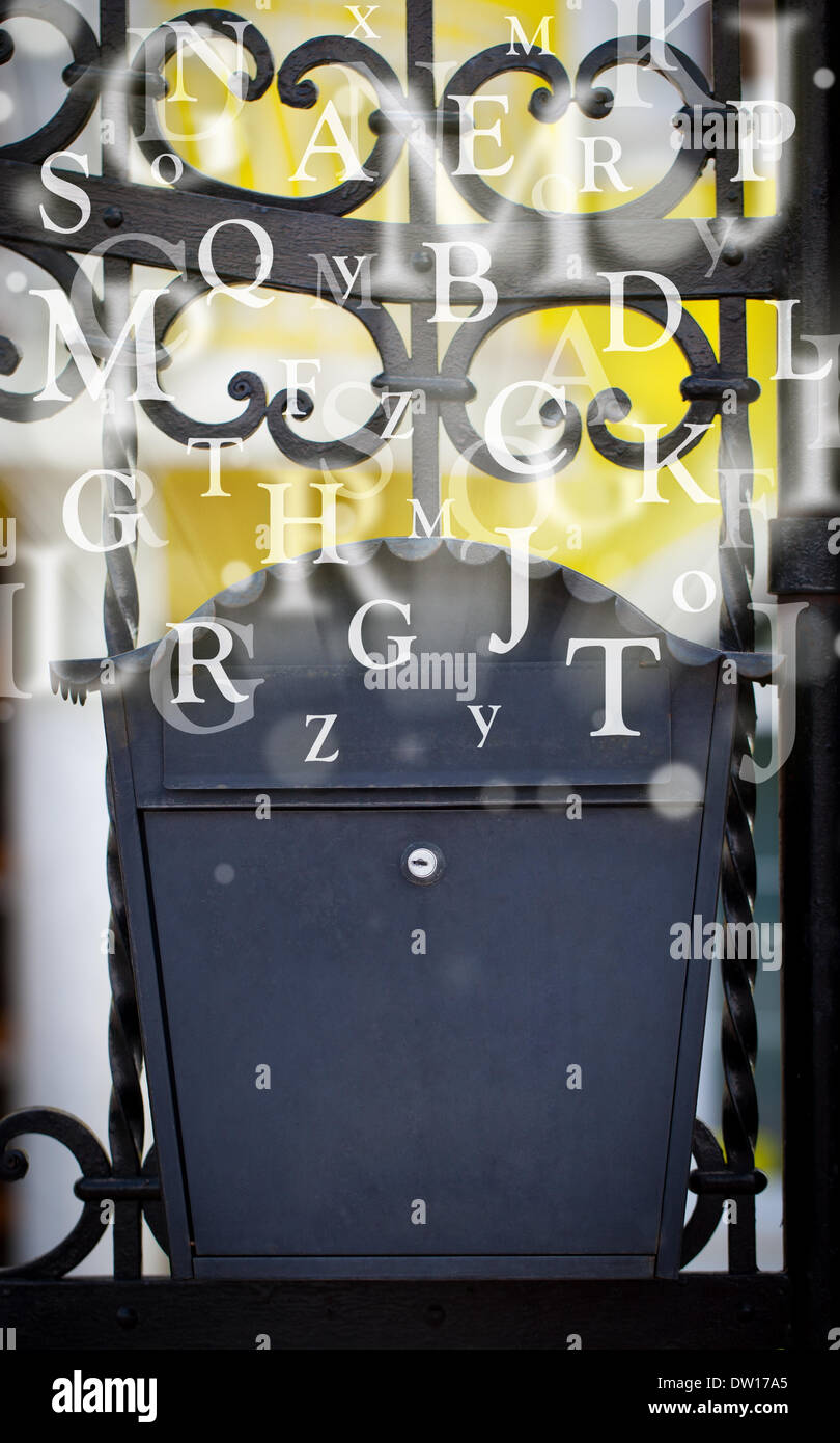 Mail box with letters comming out Stock Photo - Alamy
