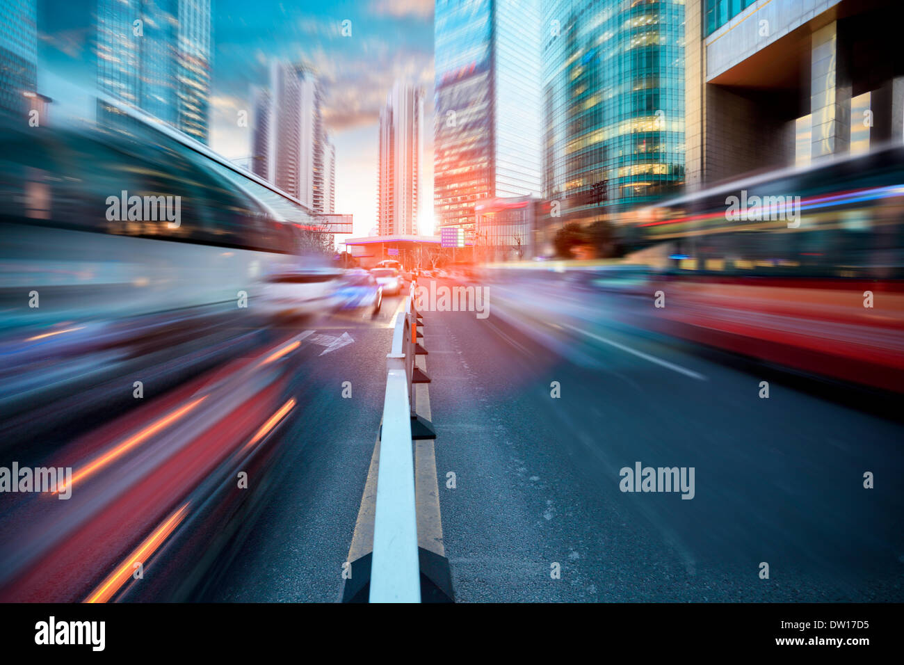 dynamic street in modern city Stock Photo - Alamy