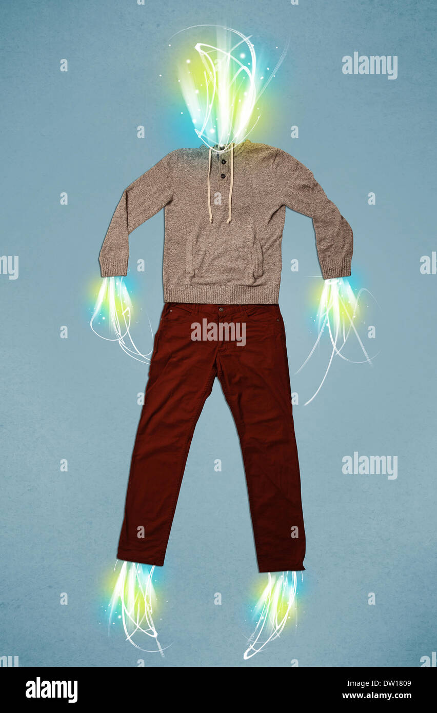 Energy beam in casual clothes concept Stock Photo - Alamy