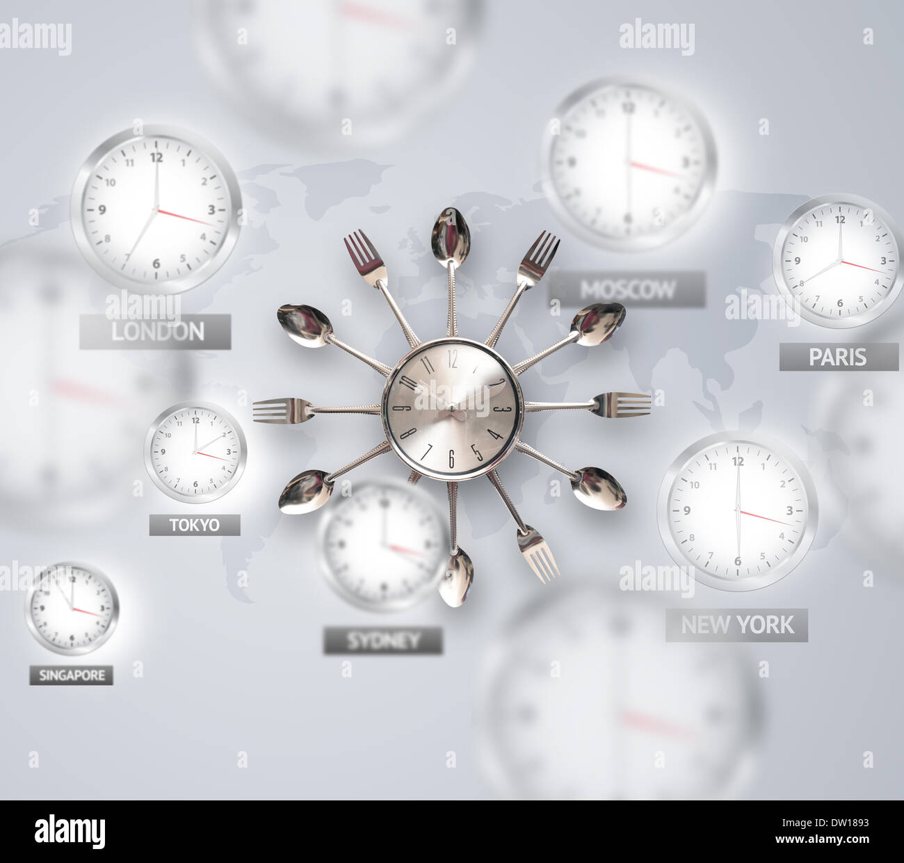 Clocks and time zones over the world concept Stock Photo - Alamy