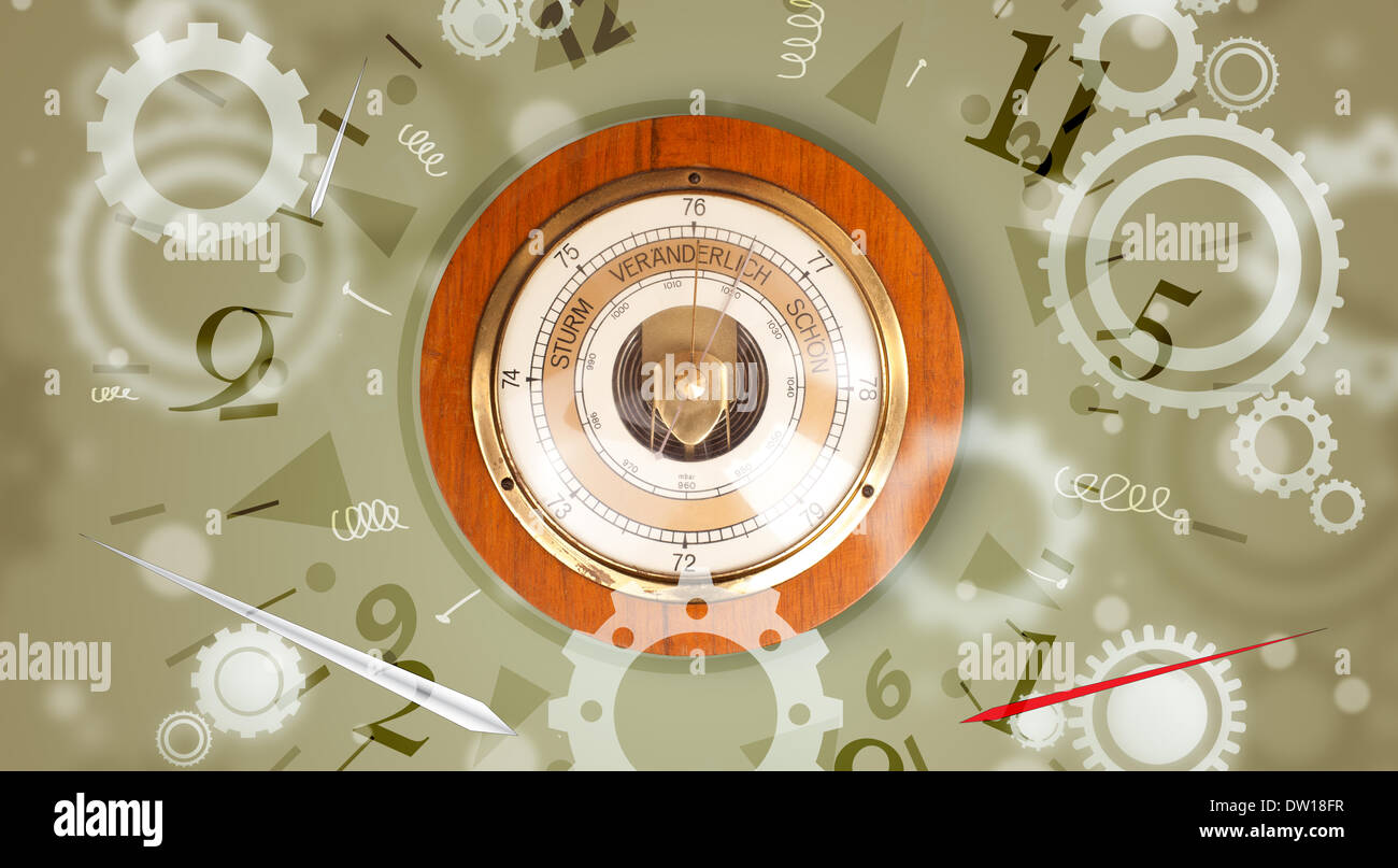 Vintage clock with numbers on the side Stock Photo - Alamy