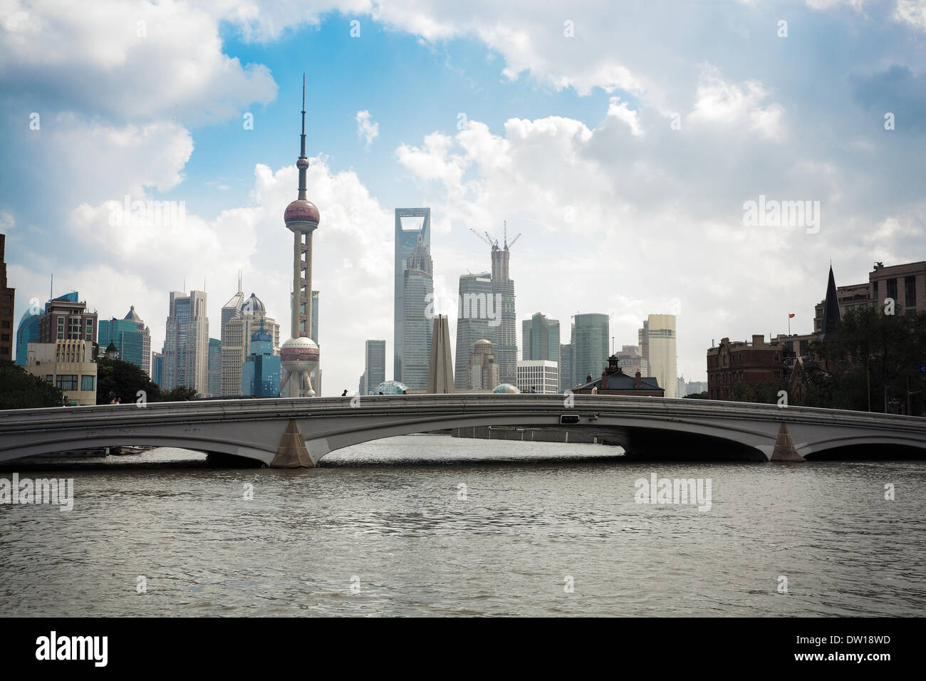 shanghai skyline on the suzhou river Stock Photo - Alamy