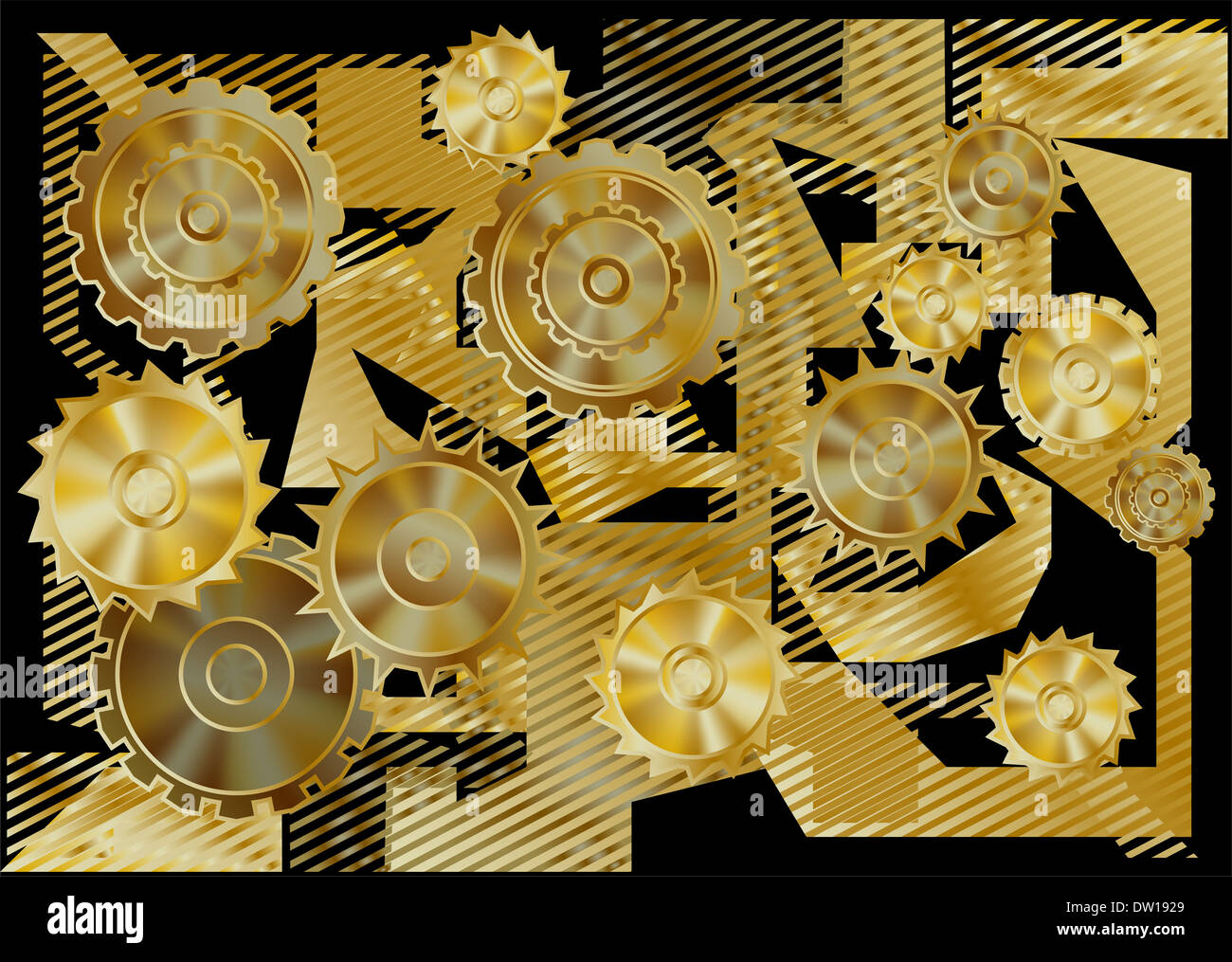 cogs on a black background Stock Photo - Alamy