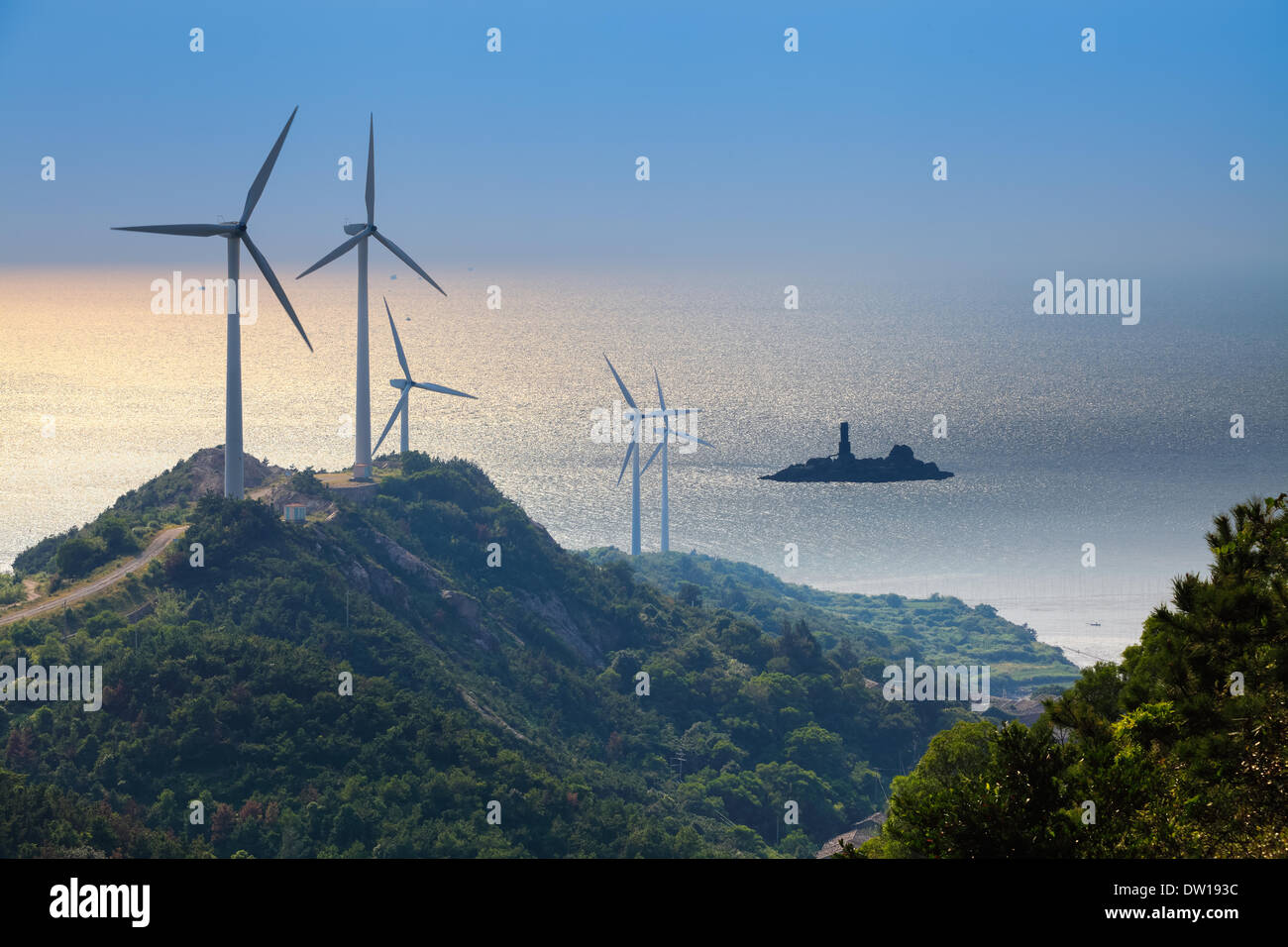 wind farm with beautiful seascape Stock Photo - Alamy