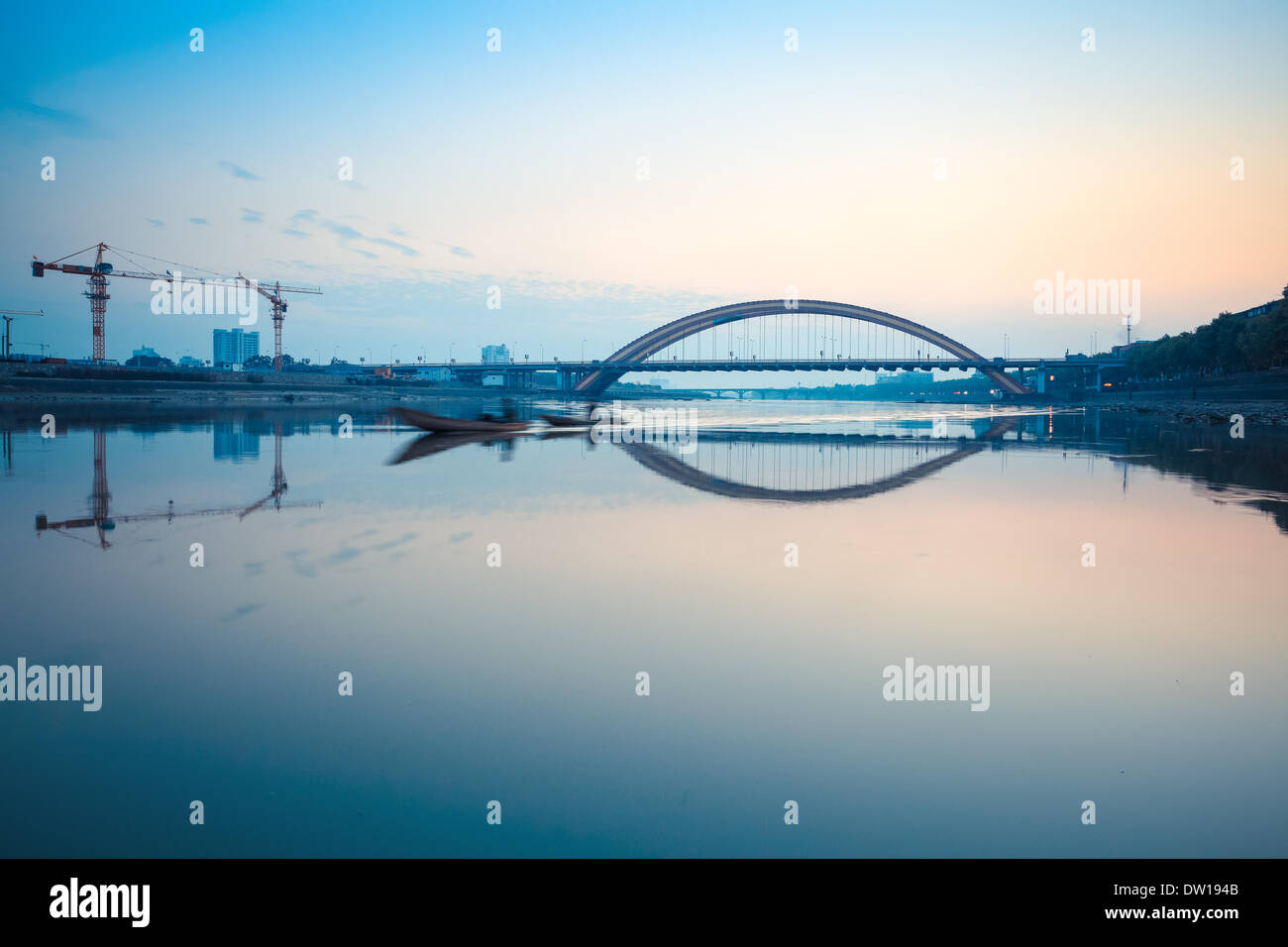 arch highway bridge at dusk Stock Photo - Alamy