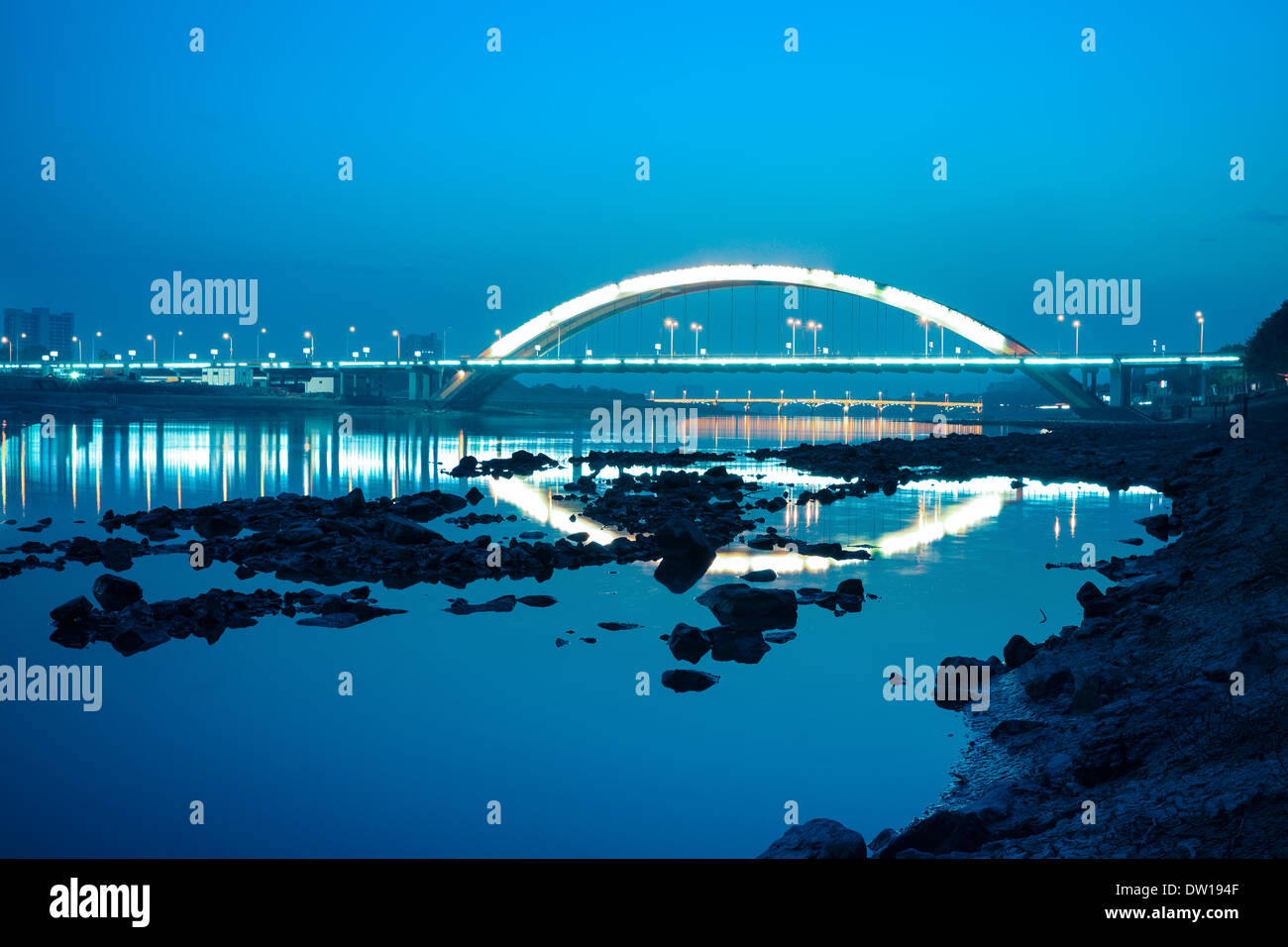 highway bridge at night Stock Photo - Alamy
