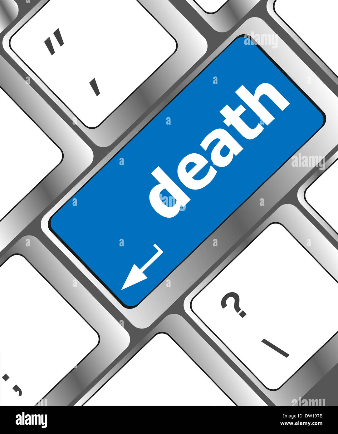 Keyboard key with death word button Stock Photo - Alamy