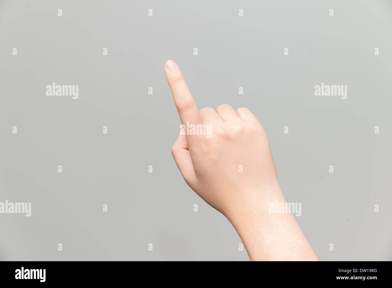 Hand with one finger pointing Stock Photo - Alamy