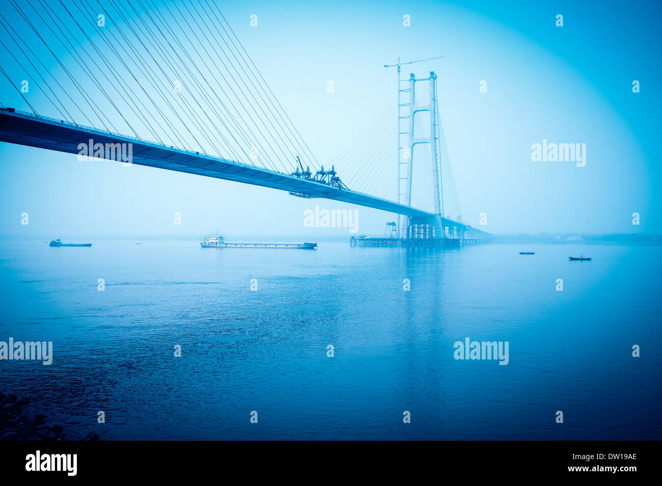 Cable bridge construction hi-res stock photography and images - Alamy