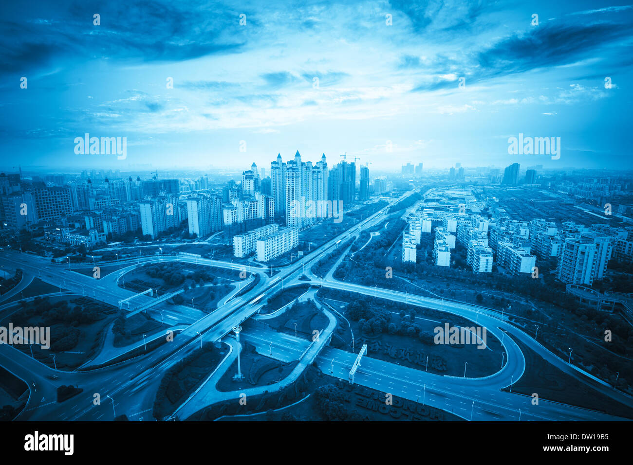 city highway interchange at sunset Stock Photo - Alamy