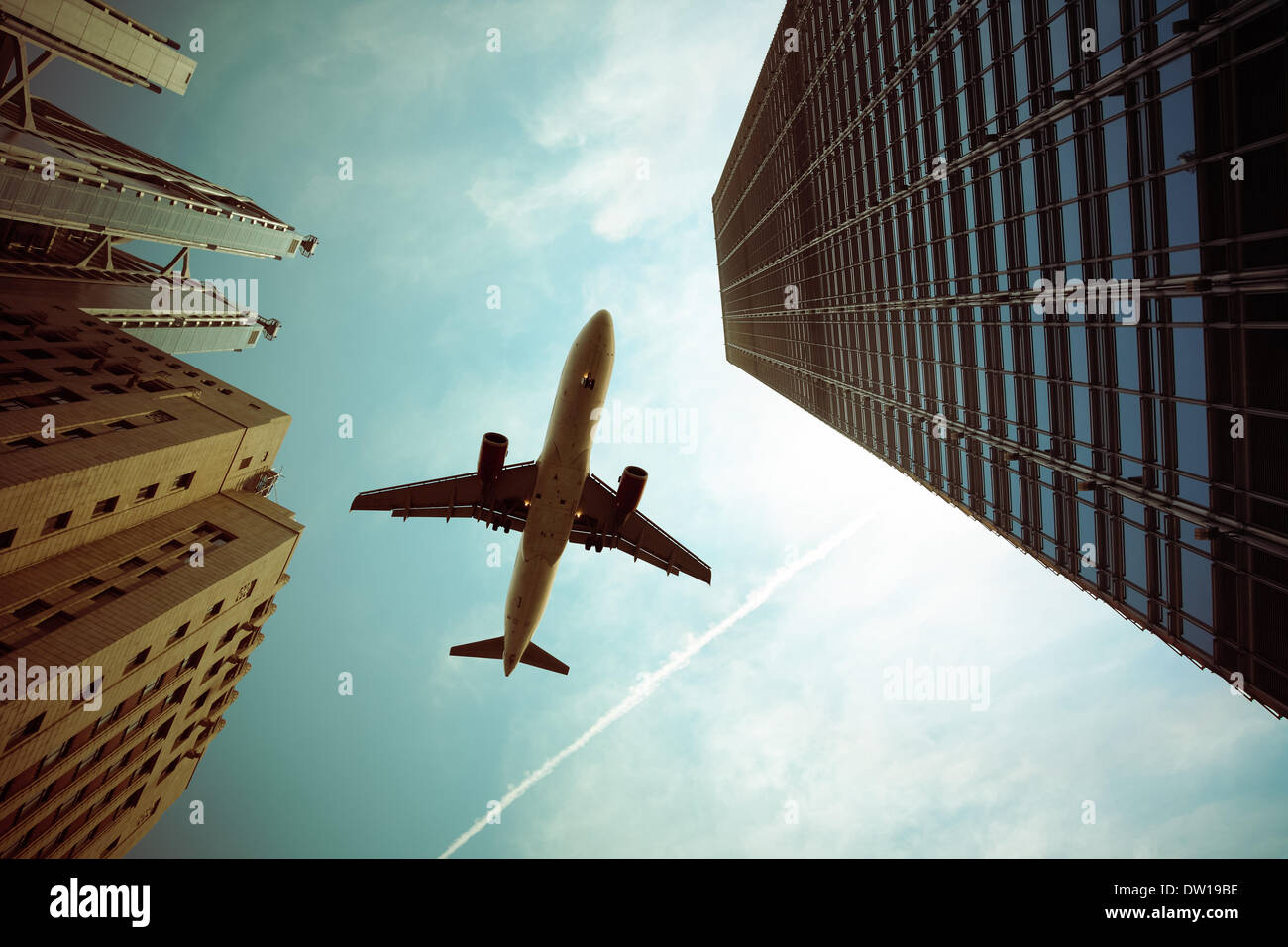 airplane and modern building Stock Photo - Alamy