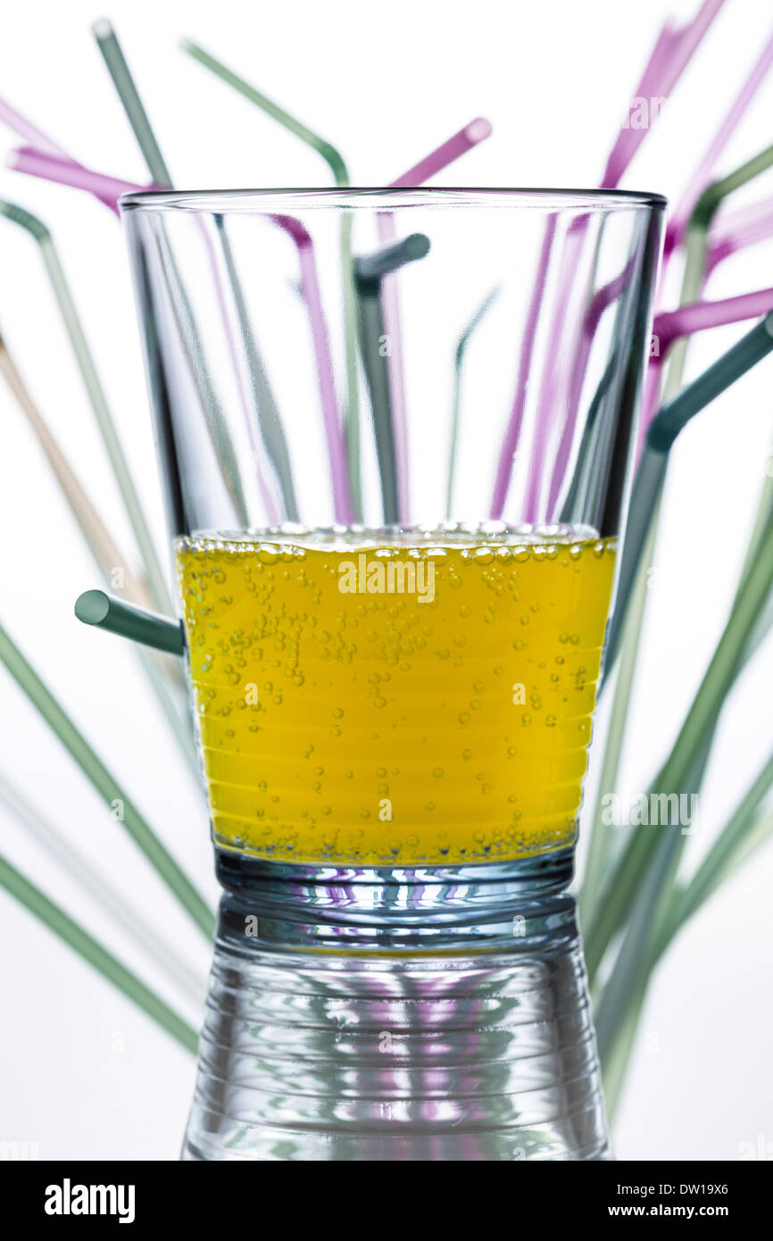 Glass with straws hi-res stock photography and images - Alamy