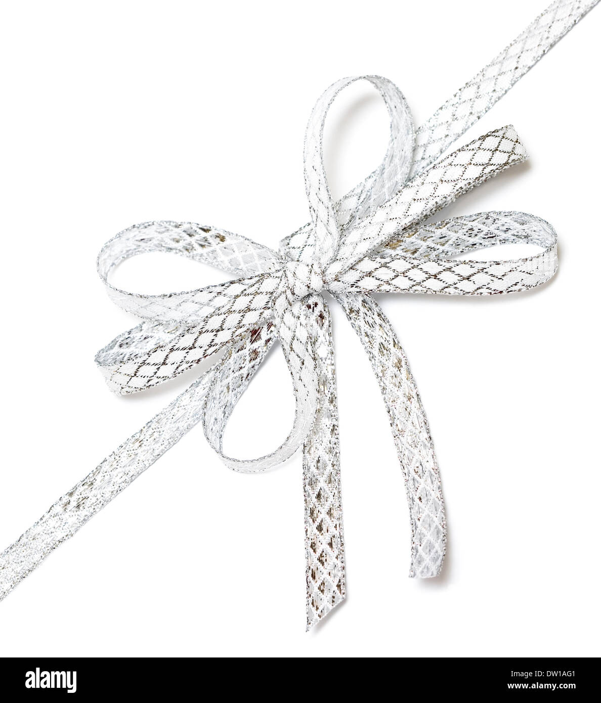silver ribbon isolated on white background Stock Photo - Alamy