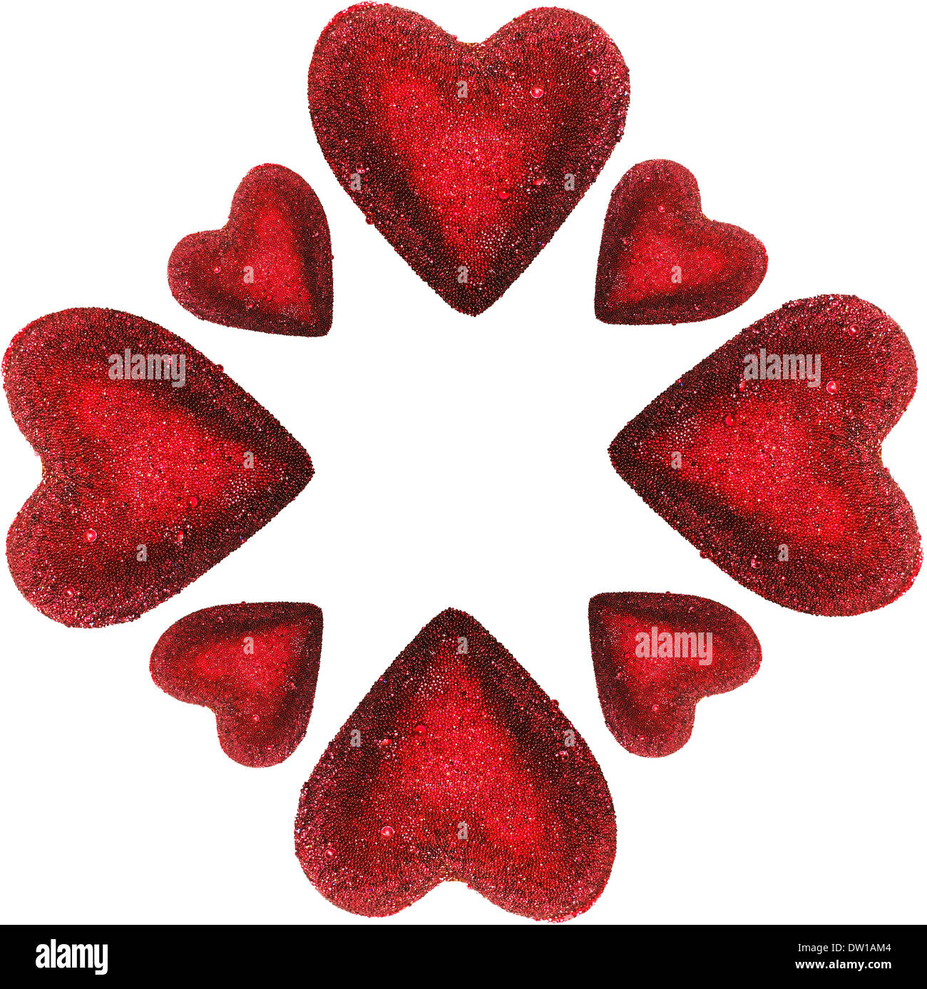 frame of hearts isolated on white background Stock Photo - Alamy