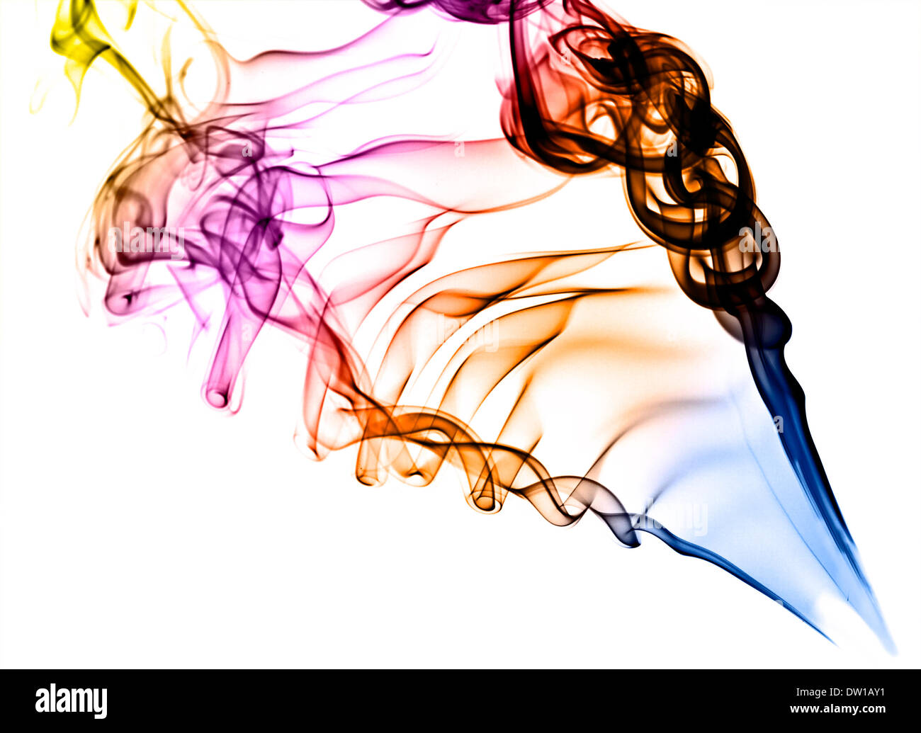 coloured smoke on white background Stock Photo - Alamy