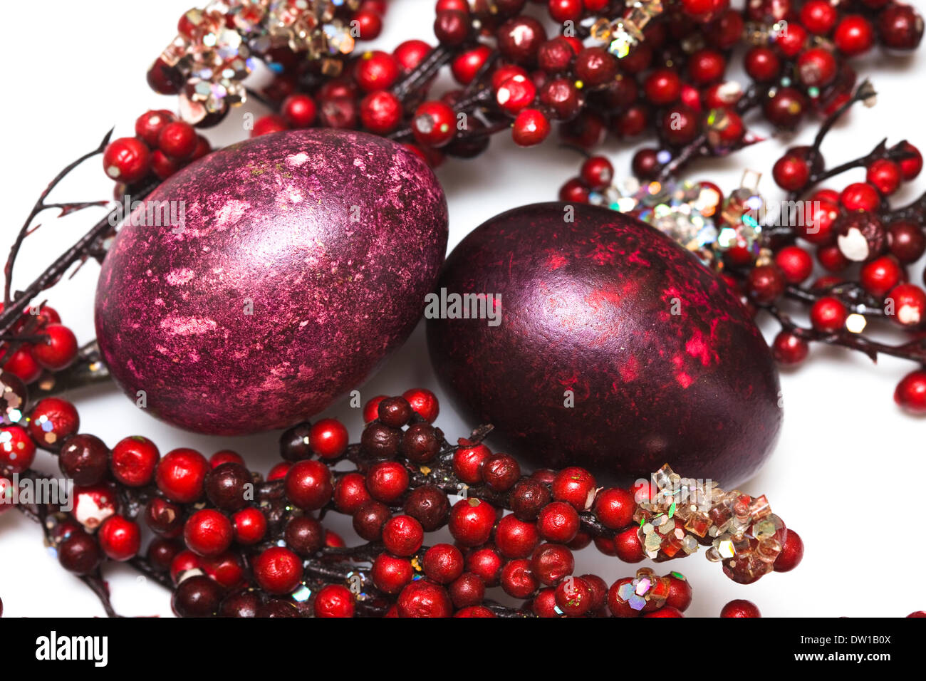 Easter egg with red berries Stock Photo - Alamy