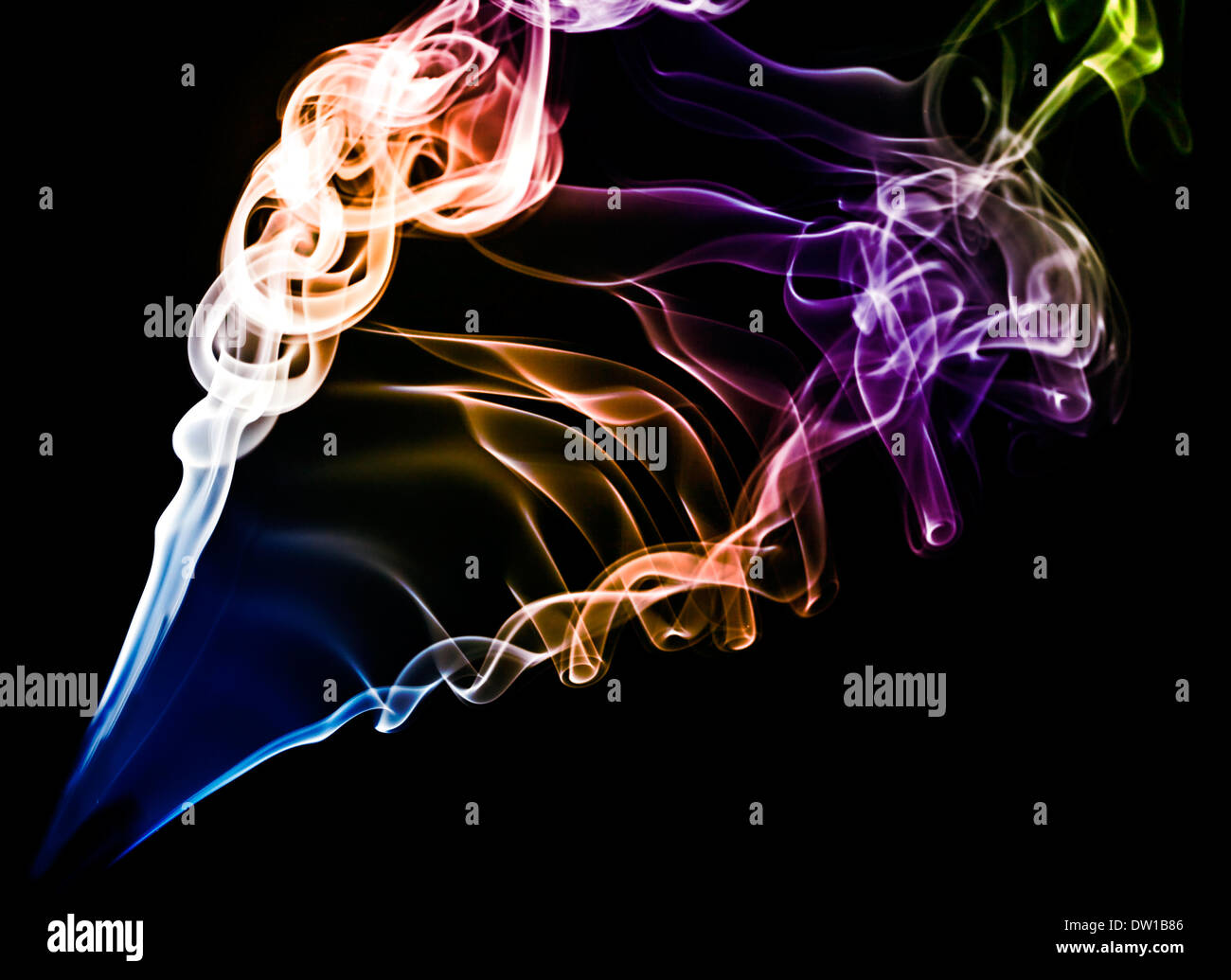 coloured smoke on black background Stock Photo - Alamy