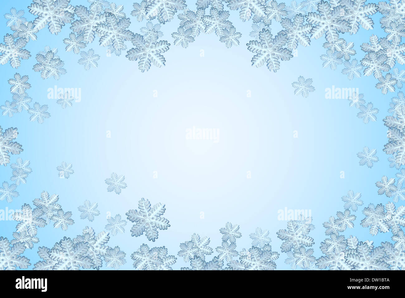 blue winter snowflake background and frame Stock Photo - Alamy