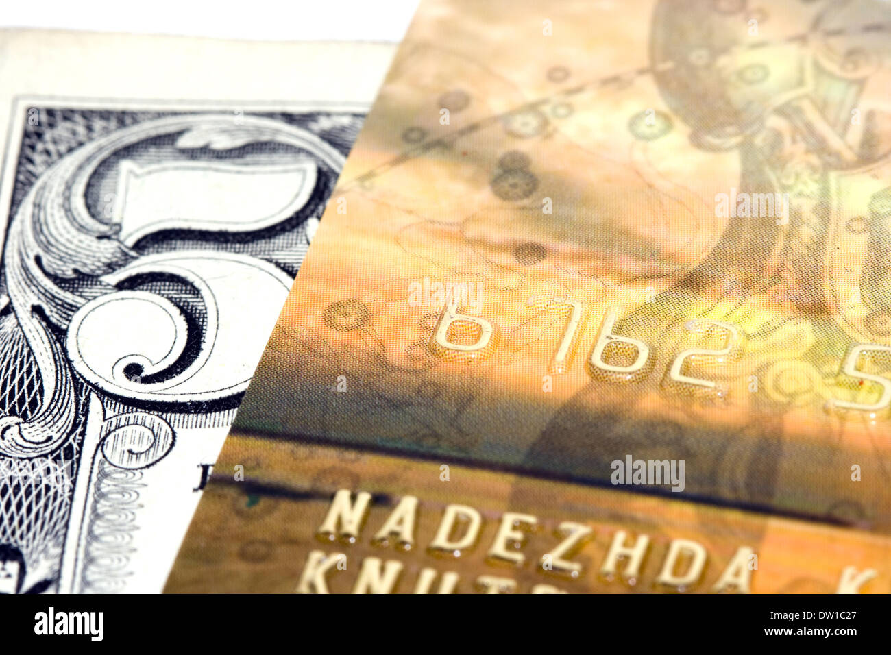 Close-up of yellow credit card and money Stock Photo - Alamy