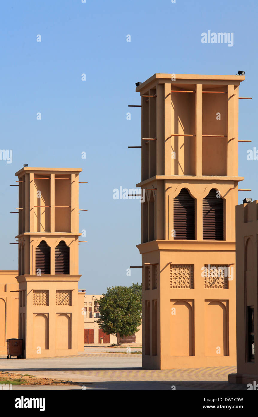 United Arab Emirates, Dubai, Shindagha Heritage Area, wind towers Stock ...