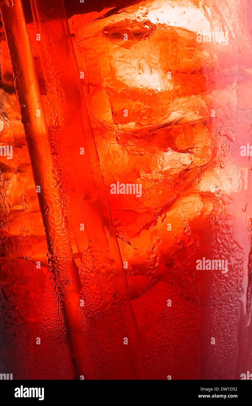 glass with ice and tube for background Stock Photo - Alamy