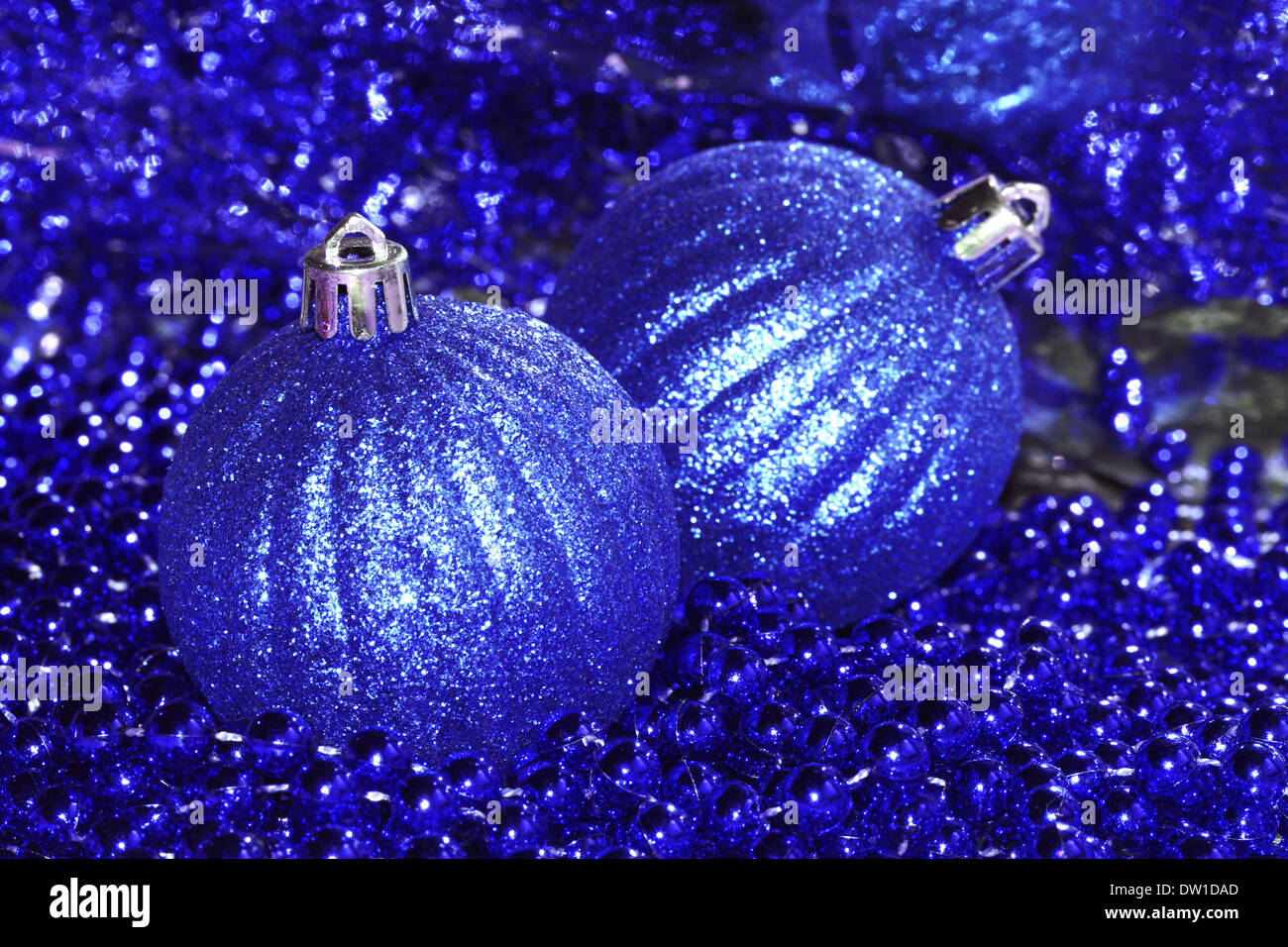 Blue christmas balls white background hi-res stock photography and ...