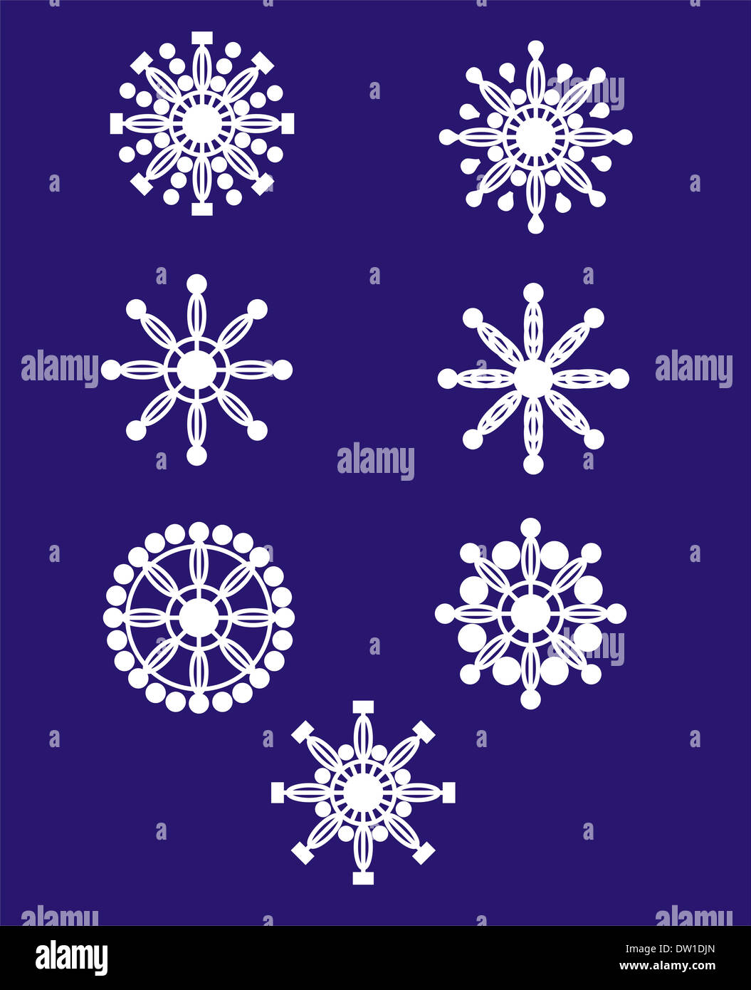 winter snowflake on blue background Stock Photo - Alamy