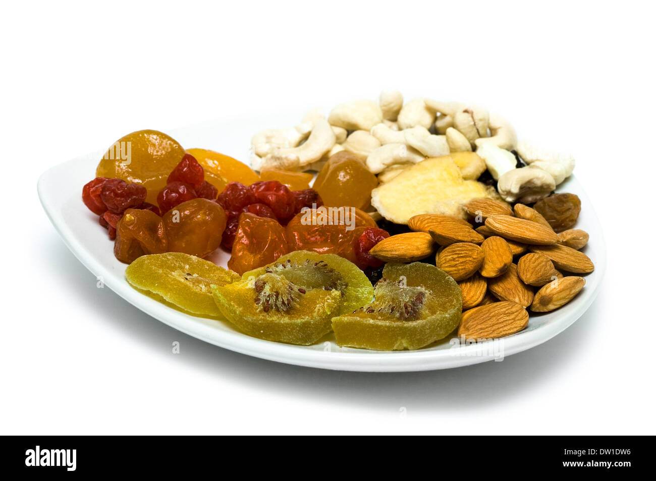 Dried fruits in green Cut Out Stock Images & Pictures - Alamy