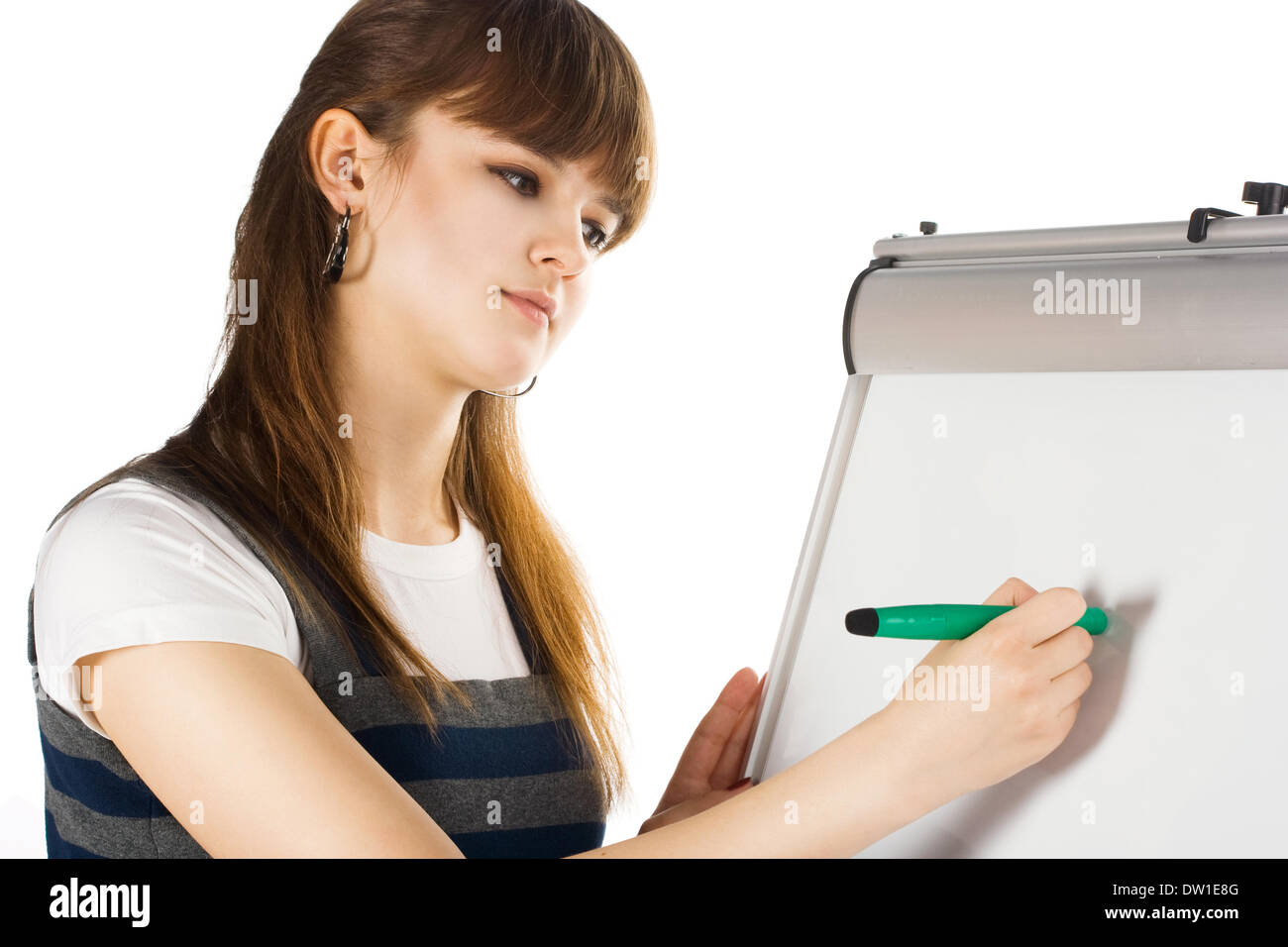 Girl writing on blackboard teacher hi-res stock photography and images ...