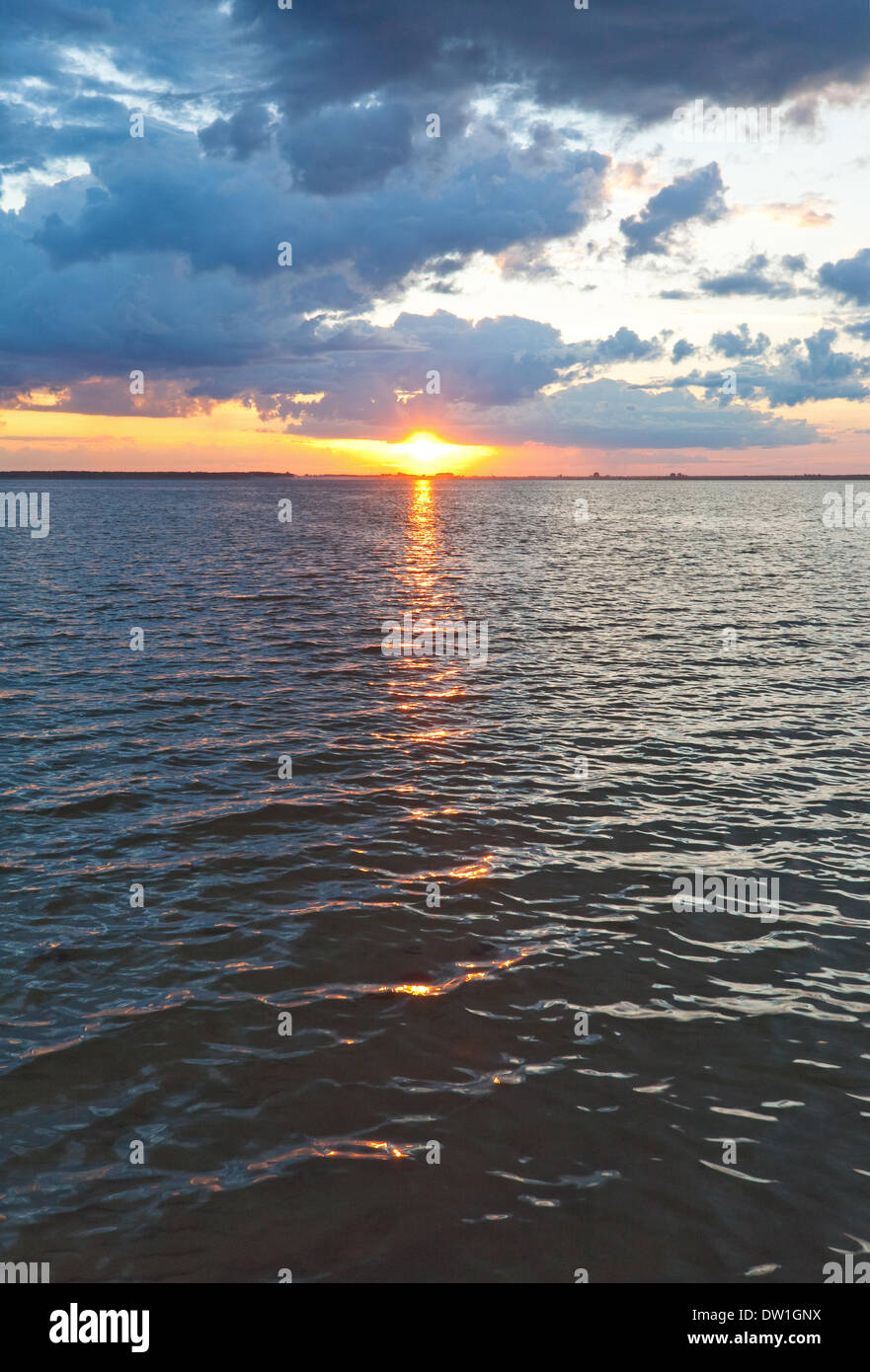 Lake sunset view Stock Photo - Alamy