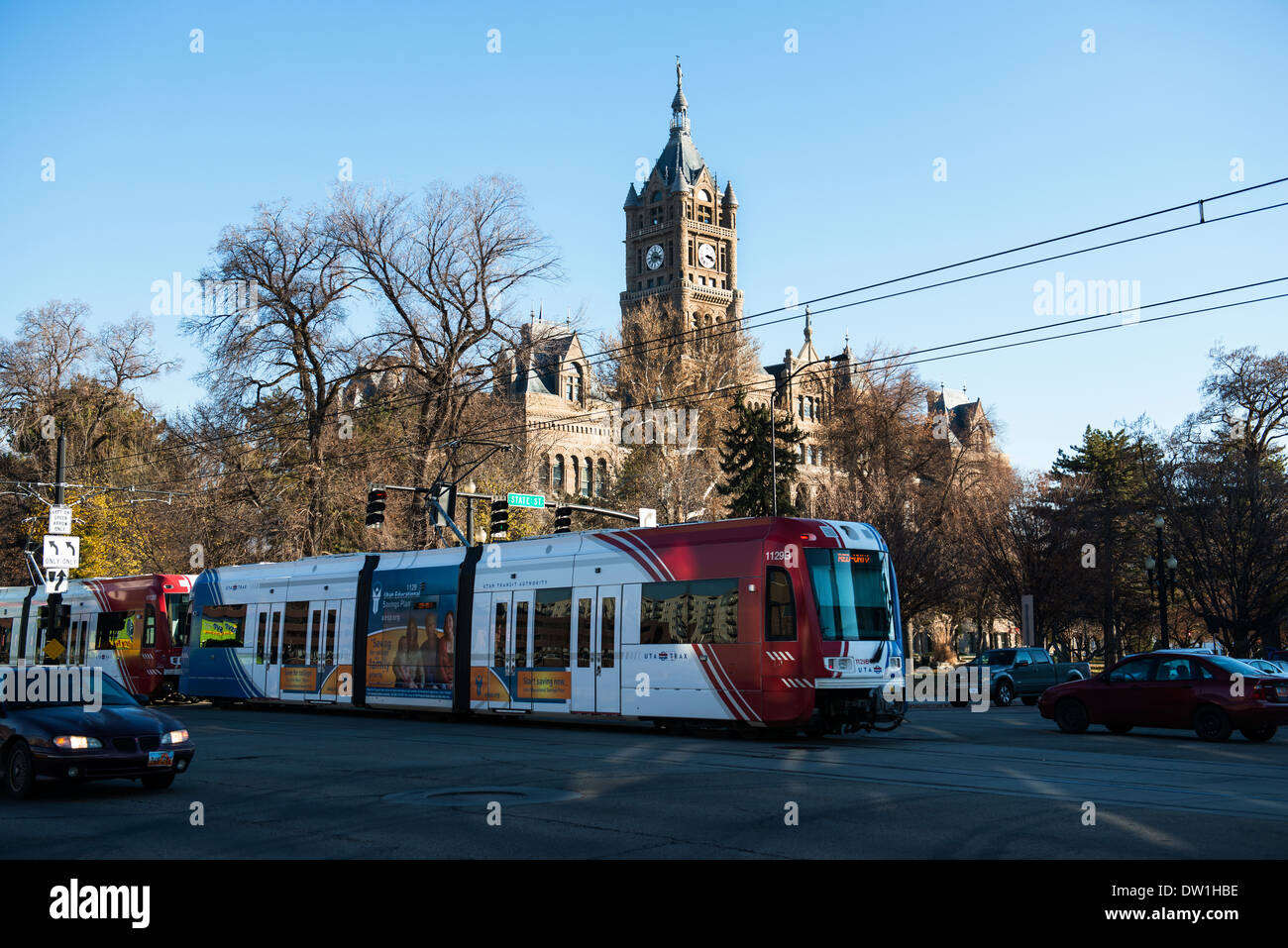 A modern tram in the center of Salt Lake city Stock Photo - Alamy