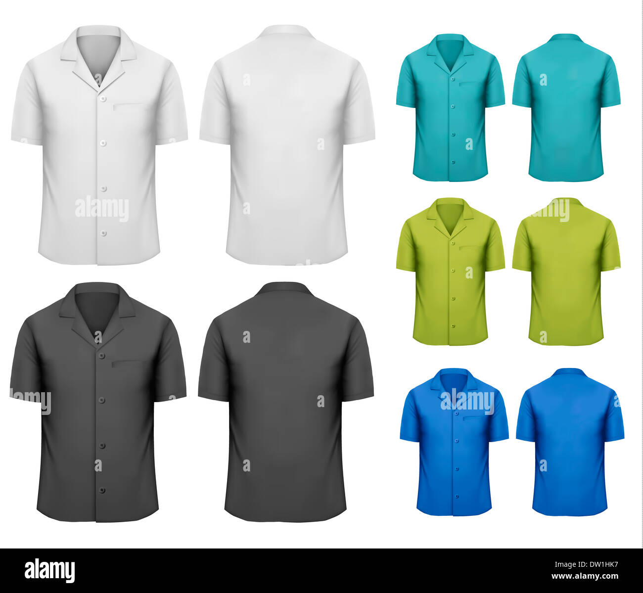 Set of white and black and colorful work clothes. Vector Stock Photo ...