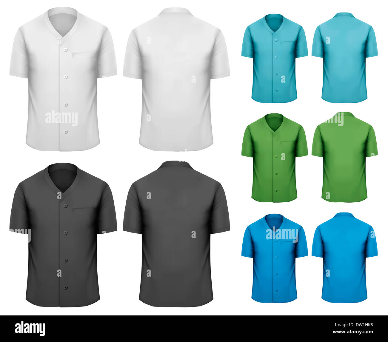 Set of white and black and colorful work clothes. Vector Stock Photo ...