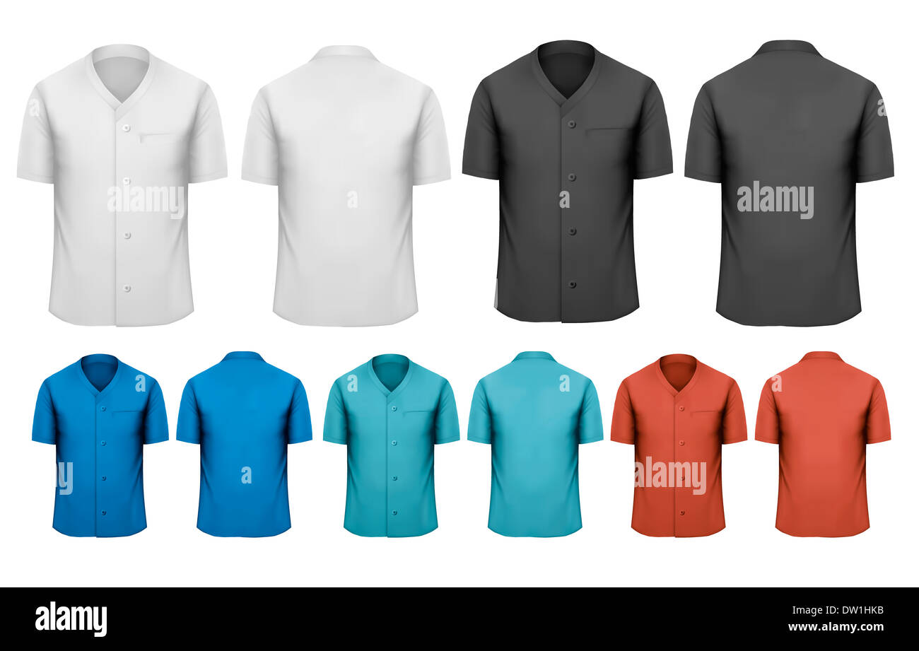 Set of white and black and colorful work clothes. Vector Stock Photo ...