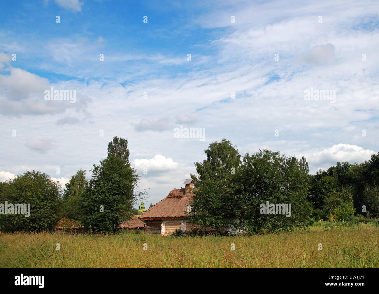 Farmhouse and field Stock Photo - Alamy