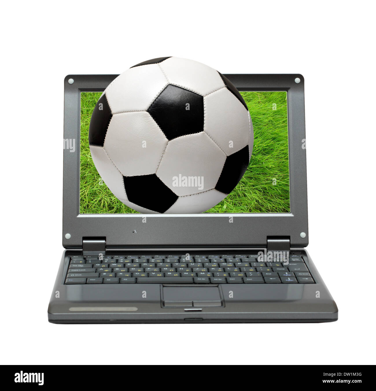 Laptop green screen soccer ball hi-res stock photography and images - Alamy
