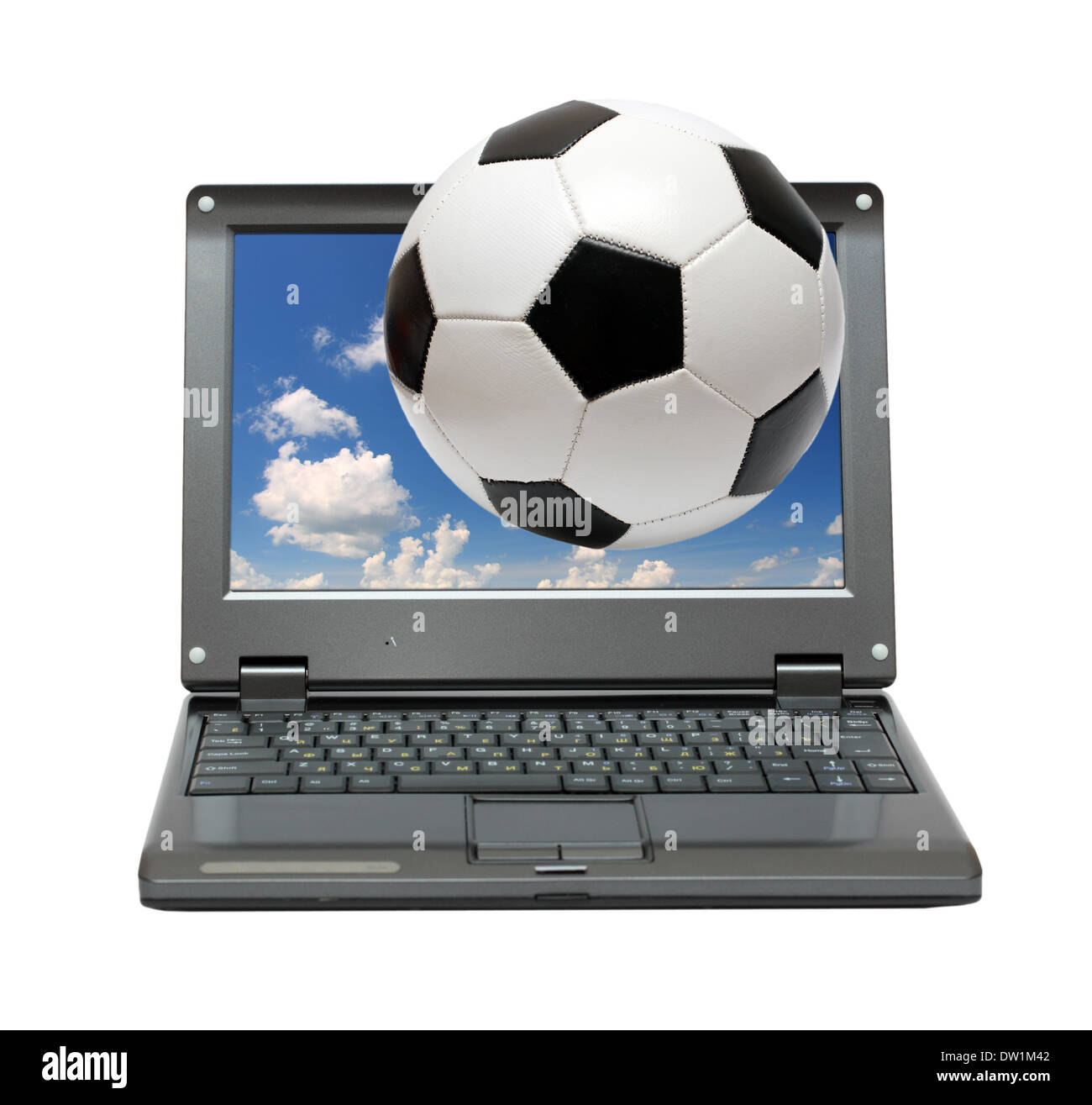 Open laptop blue screen Cut Out Stock Images & Pictures - Alamy