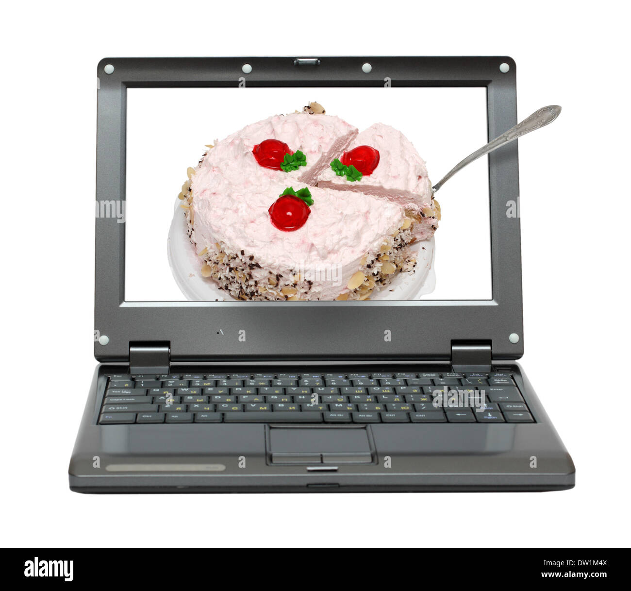 Laptop and food Cut Out Stock Images & Pictures - Alamy