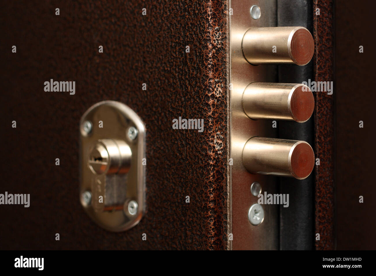 lock with pull out bolts close-up Stock Photo - Alamy