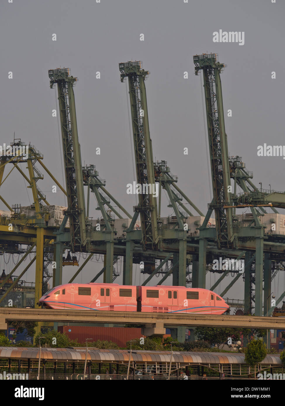 Monorail shuttle to Sentosa island in Singapore Stock Photo - Alamy