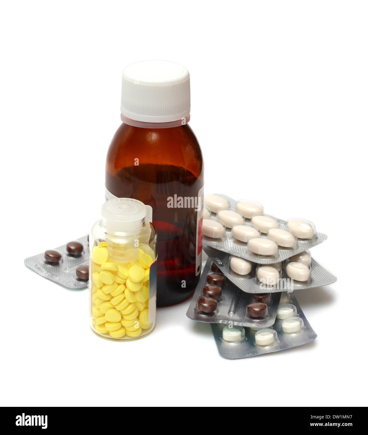 mixture and pills close-up Stock Photo - Alamy