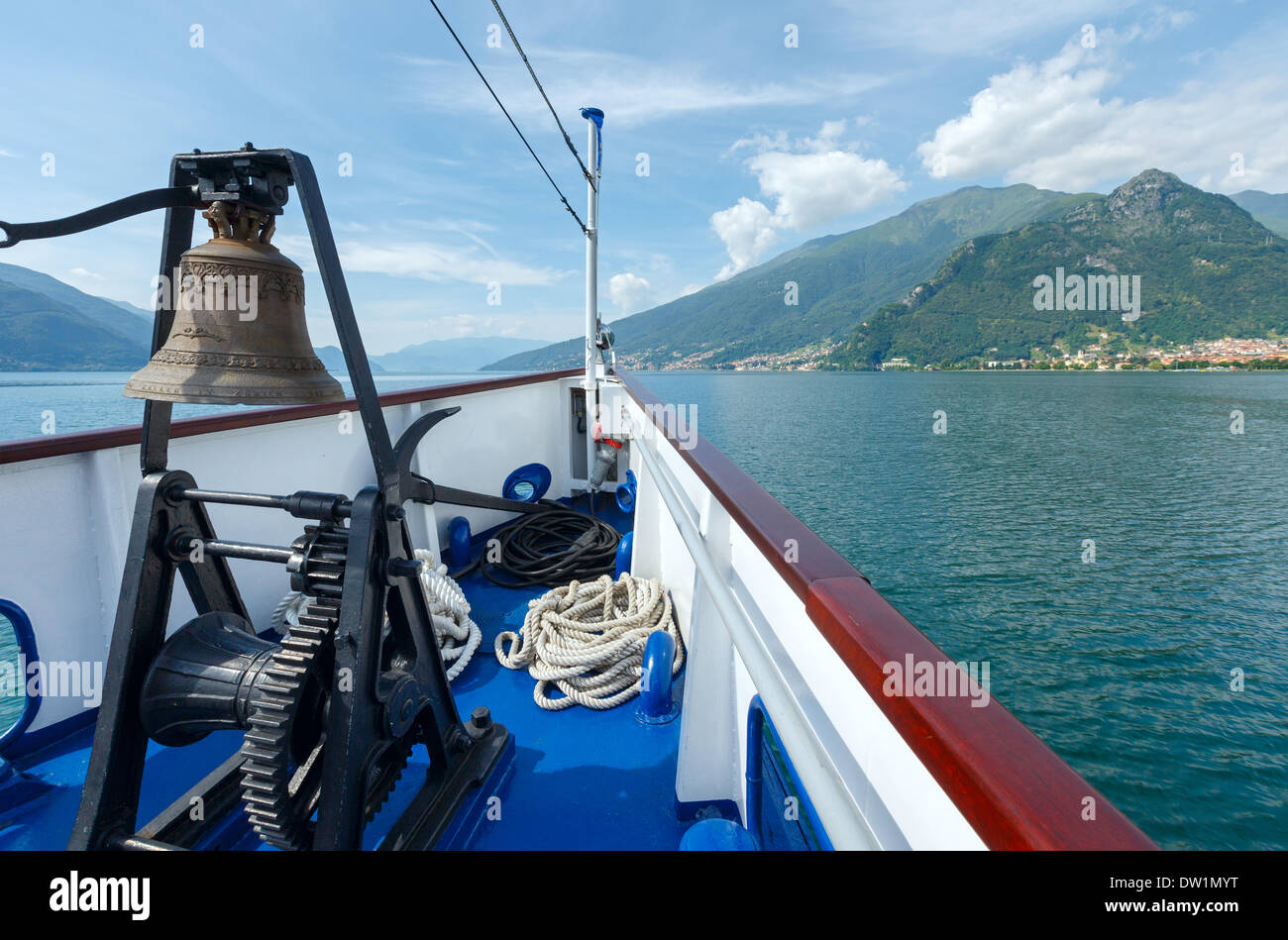 Lake Como (Italy) view from ship Stock Photo - Alamy