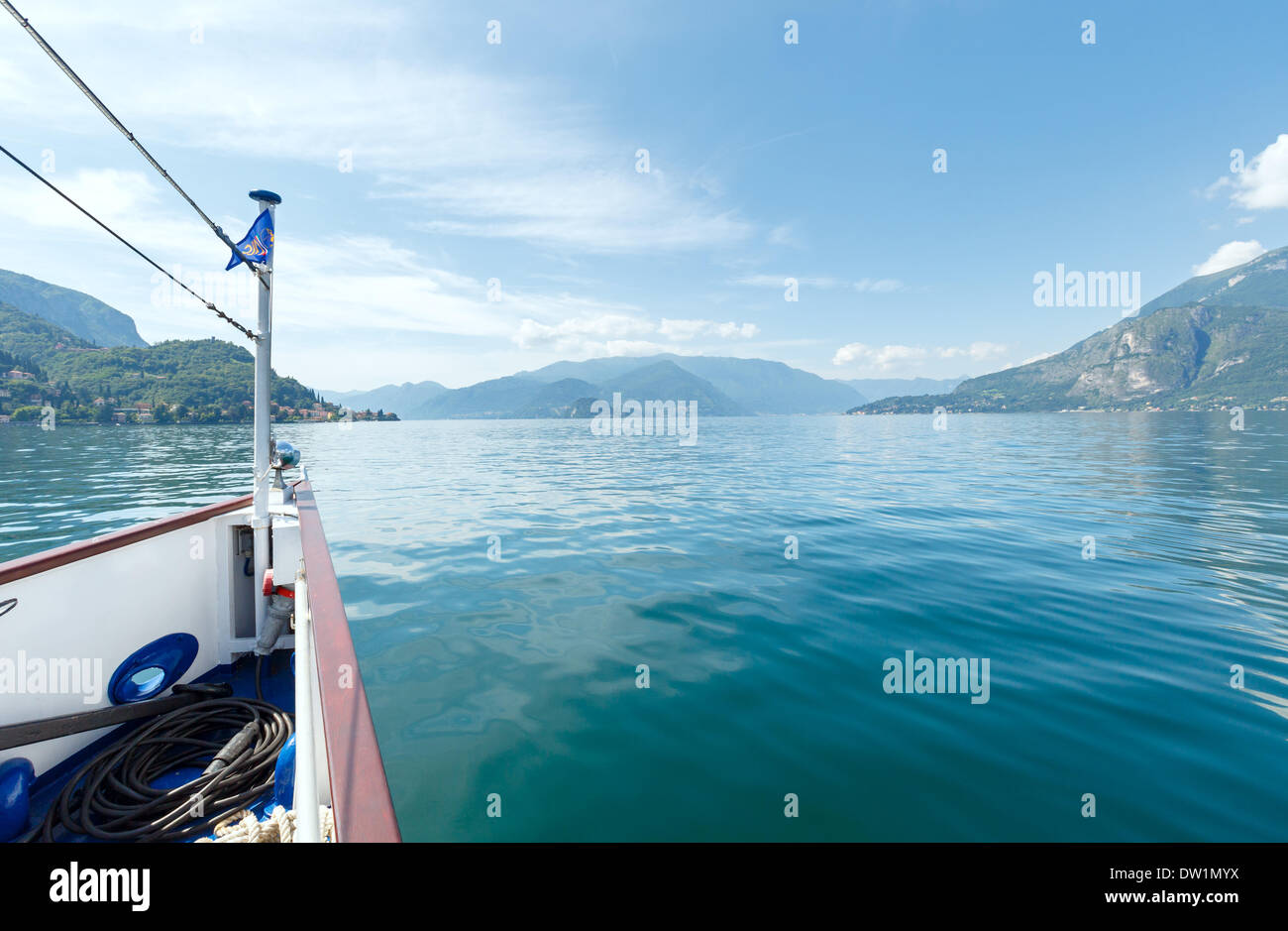 Lake Como (Italy) view from ship Stock Photo - Alamy