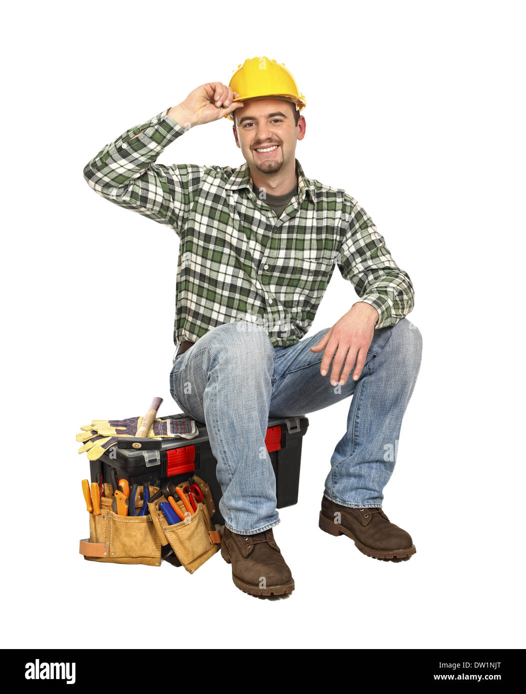 Male worker builder crossed Cut Out Stock Images & Pictures - Alamy