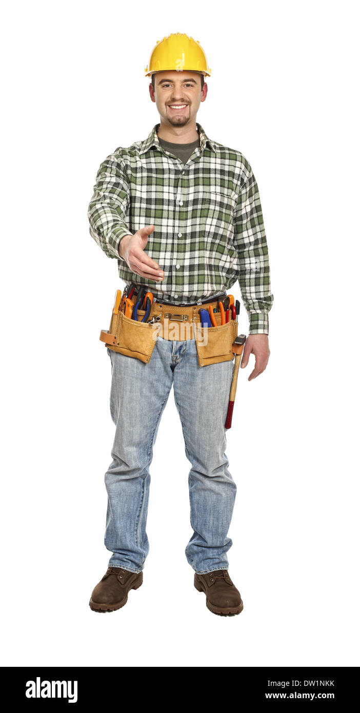 handyman shake hand gesture Stock Photo - Alamy