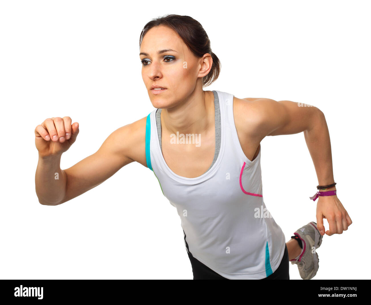 Beautiful woman running Cut Out Stock Images & Pictures - Alamy