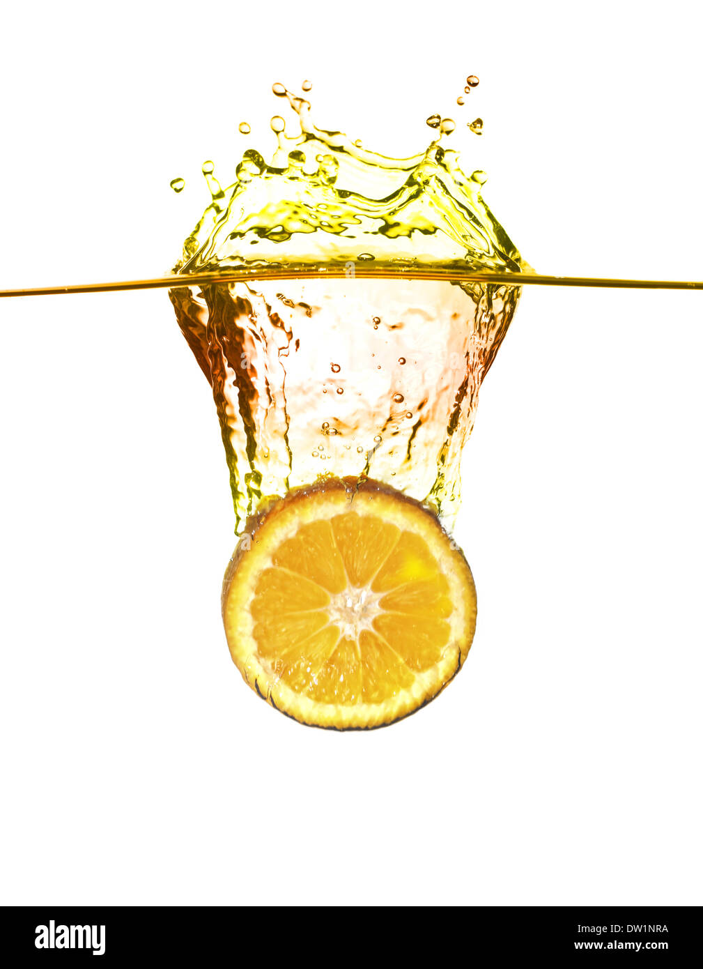 orange splash in water Stock Photo - Alamy