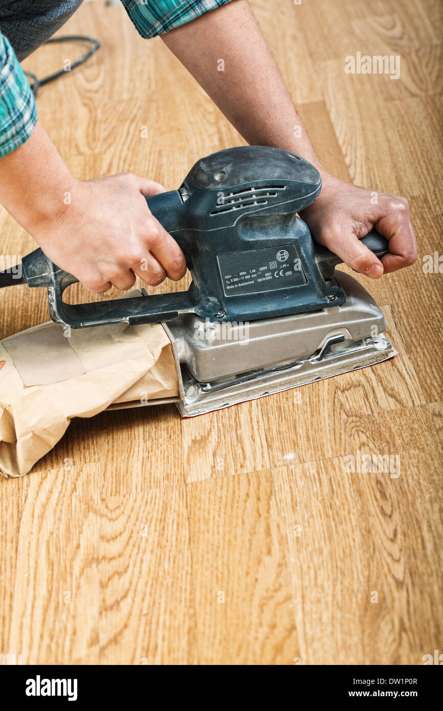 sander at work Stock Photo - Alamy