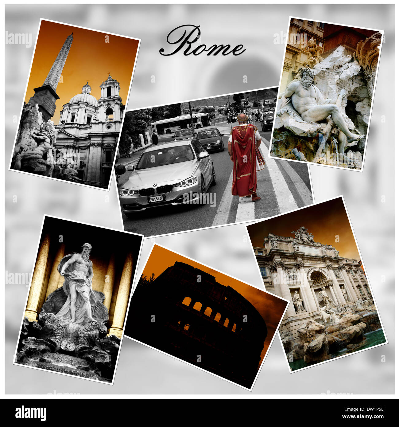 The best of Rome merged in photo collage Stock Photo - Alamy